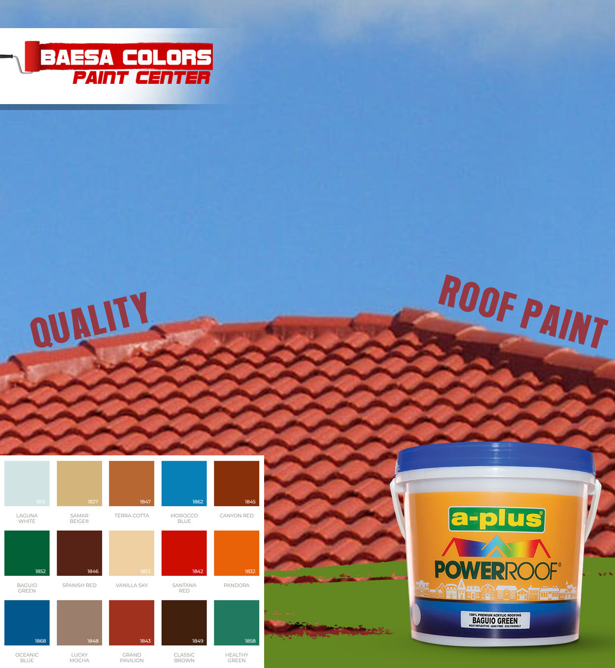 A-Plus PowerRoof® Acrylic Roofing Paint – BAESA COLORS PAINT CENTER