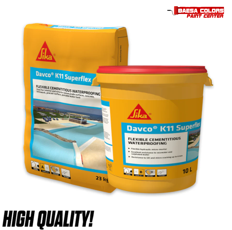 Sika Davco K11 SuperFlex - Flexible Cementitious Waterproofing – BAESA ...