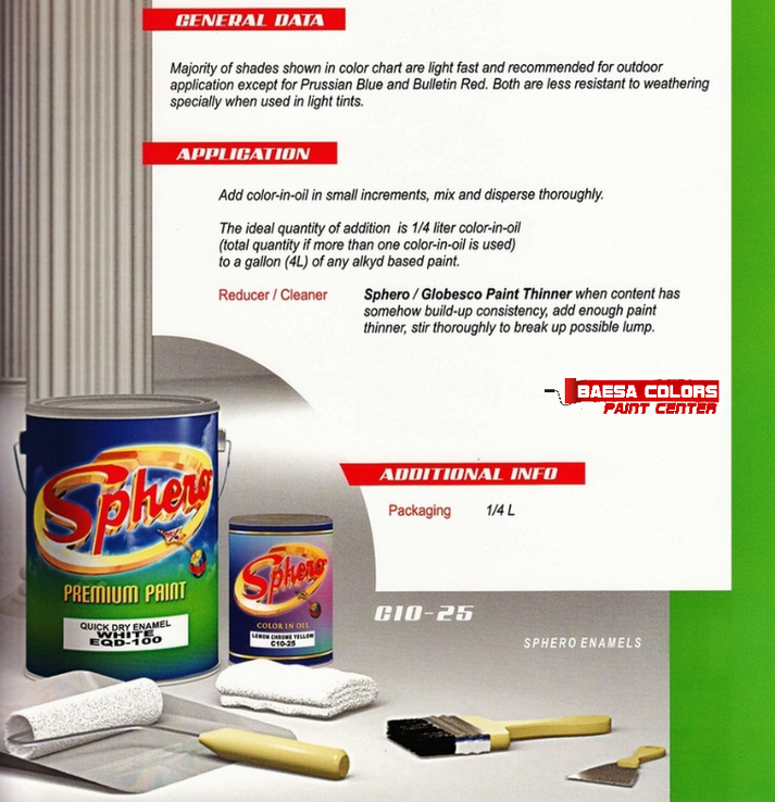 SPHERO Color-In-Oil Tinting Color – BAESA COLORS PAINT CENTER