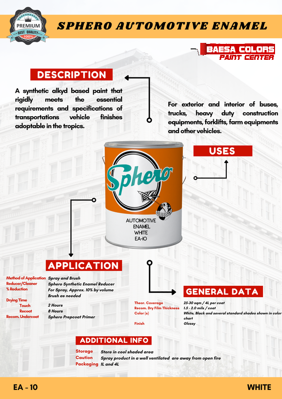 Sphero Automotive Enamel – BAESA COLORS PAINT CENTER