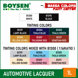 BOYSEN® Automotive Lacquer Tinting Colors – BAESA COLORS PAINT CENTER