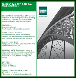 BOYSEN® Rust-Off™ B-330 Gray Alkyd Metal Primer – BAESA COLORS PAINT CENTER