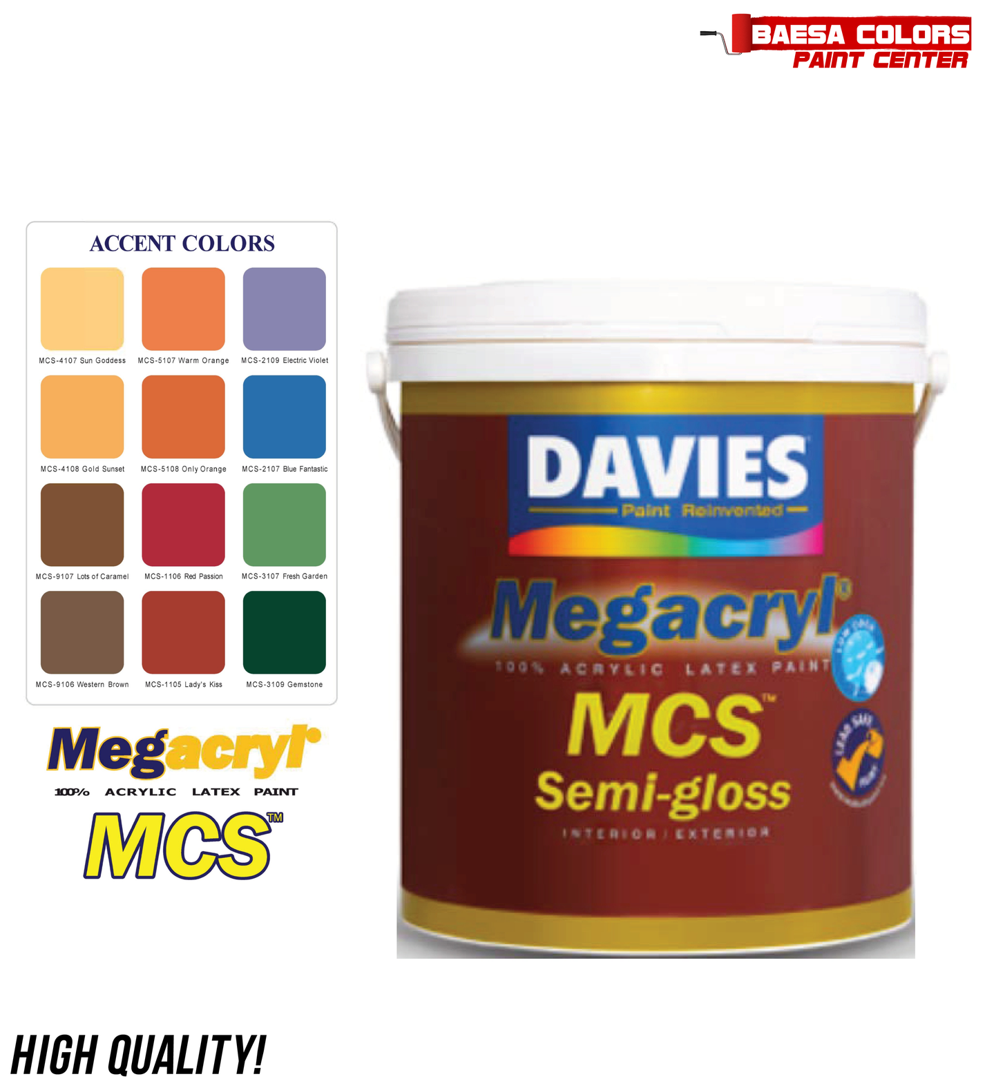 DAVIES® Megacryl® MCS Semi-Gloss Color Series – BAESA COLORS PAINT CENTER