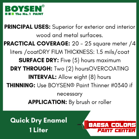 BOYSEN® Quick Drying Enamel – BAESA COLORS PAINT CENTER