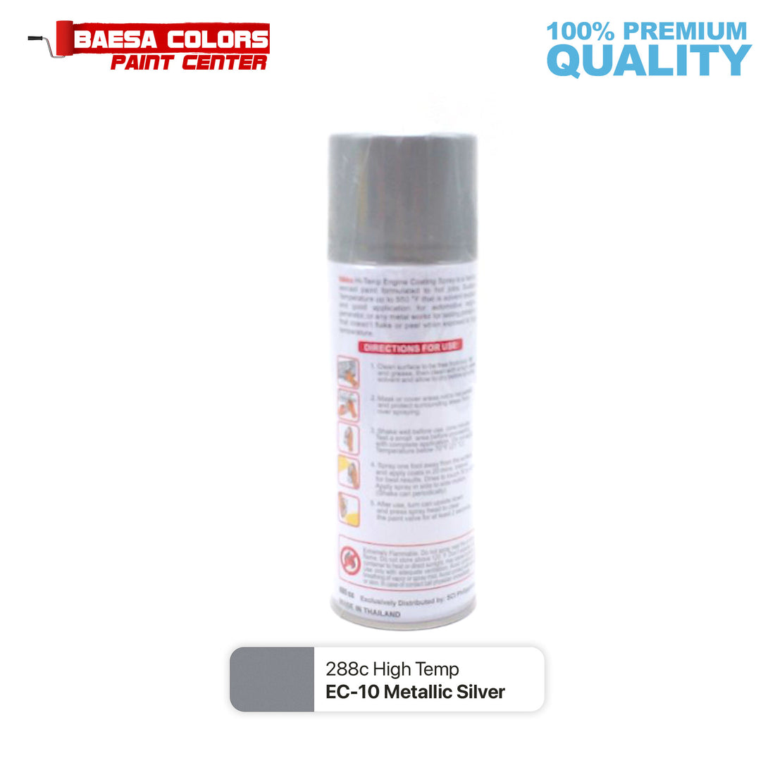 Nikko Acrylic-Based Spray Paint High Temp EC-10 Metallic Silver 400cc ...