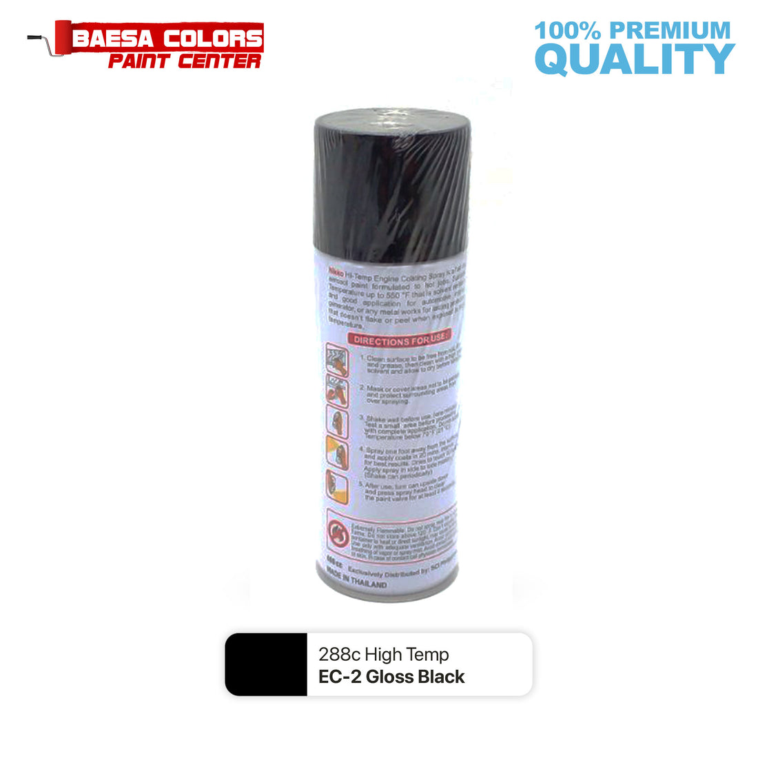 Nikko Acrylic-Based Spray Paint High Temp EC-2 Gloss Black 400cc ...